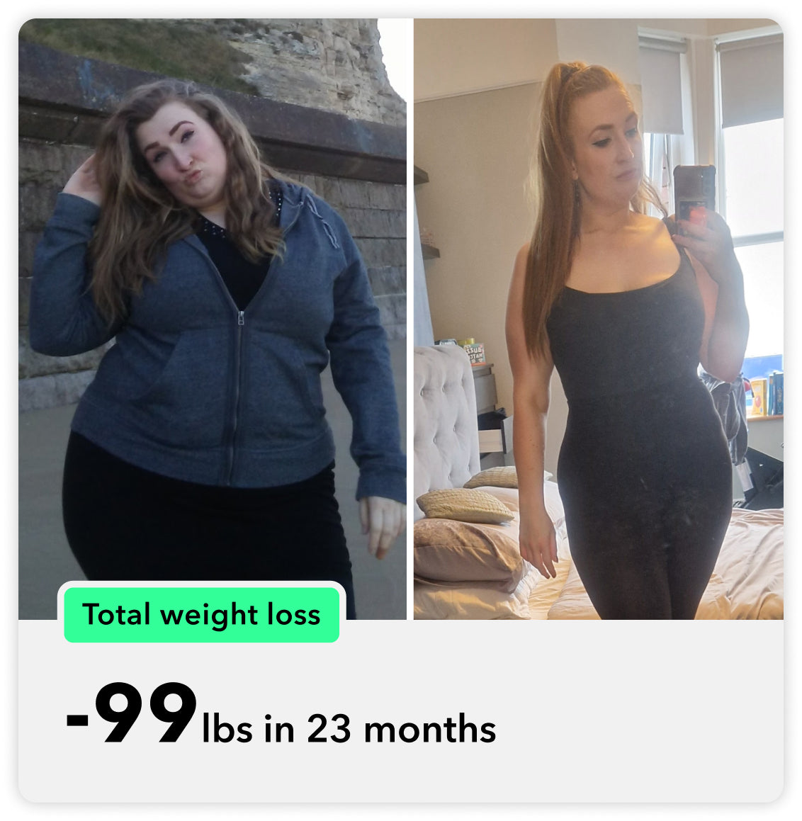 Ashley lost 99lbs with Team RH